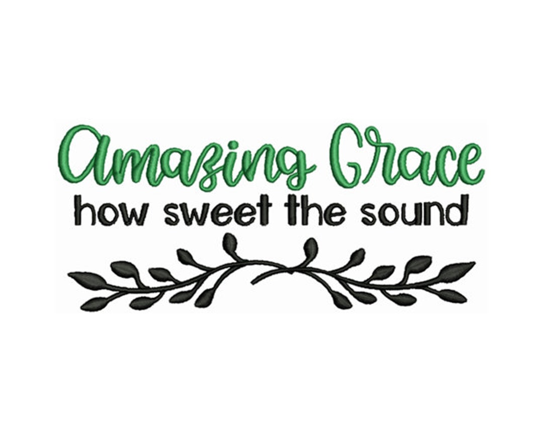 Machine Embroidery Design Amazing Grace Embroidery Designs - Etsy