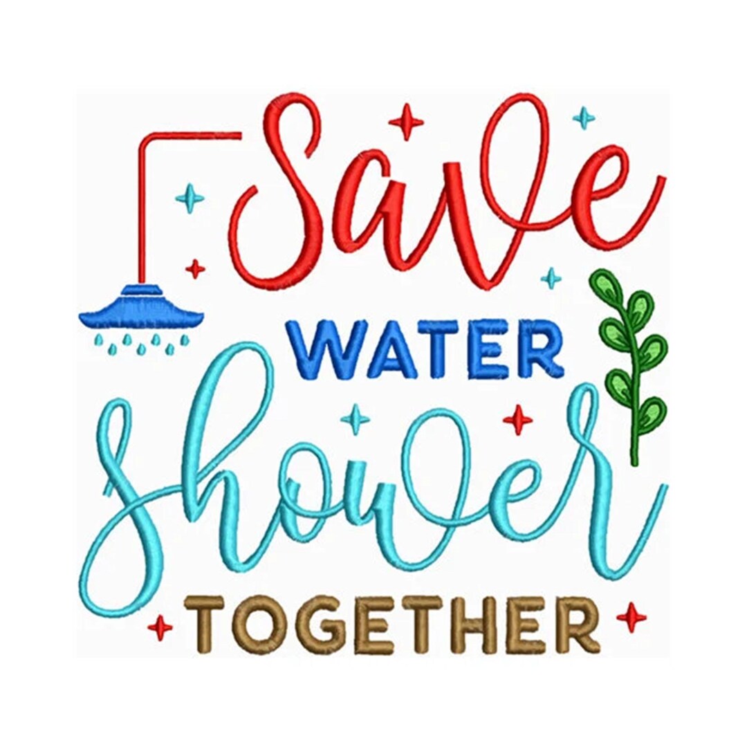 Save Water Shower Together - Eco-friendly Bathroom Decor - Bathroom ...