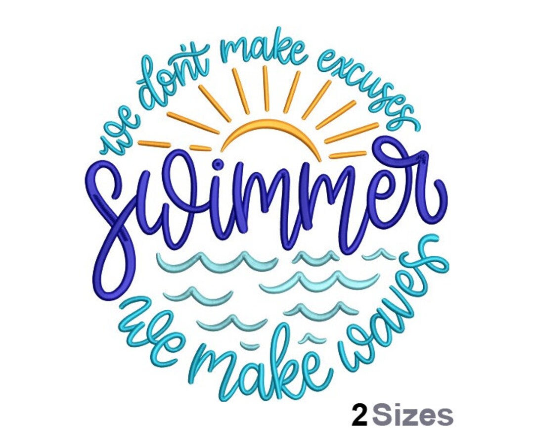 Swimmer Embroidery - Hobby Embroidery - Sports Embroidery - Ocean ...