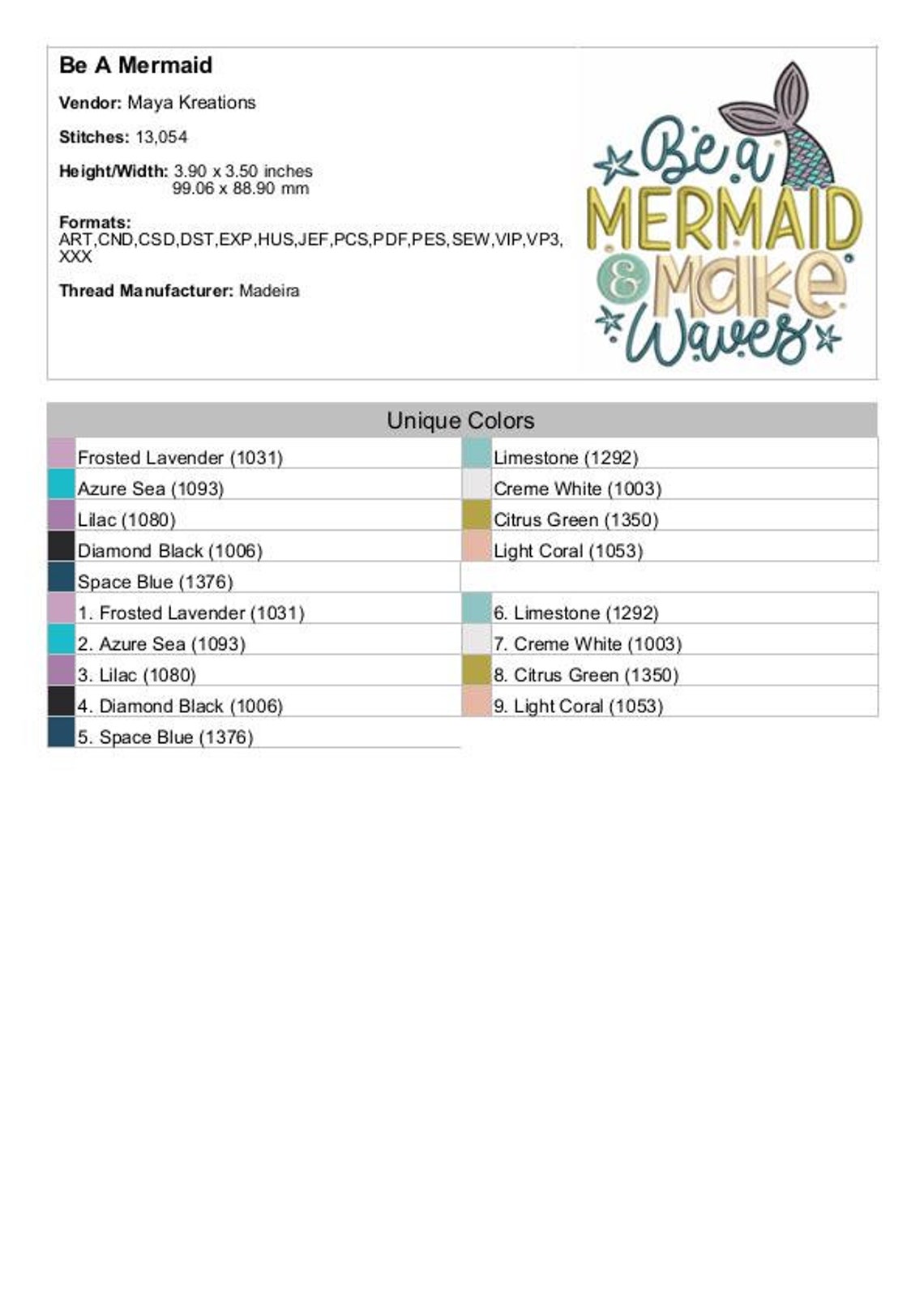 Be A Mermaid Machine Embroidery Design Majestic Mermaid - Etsy