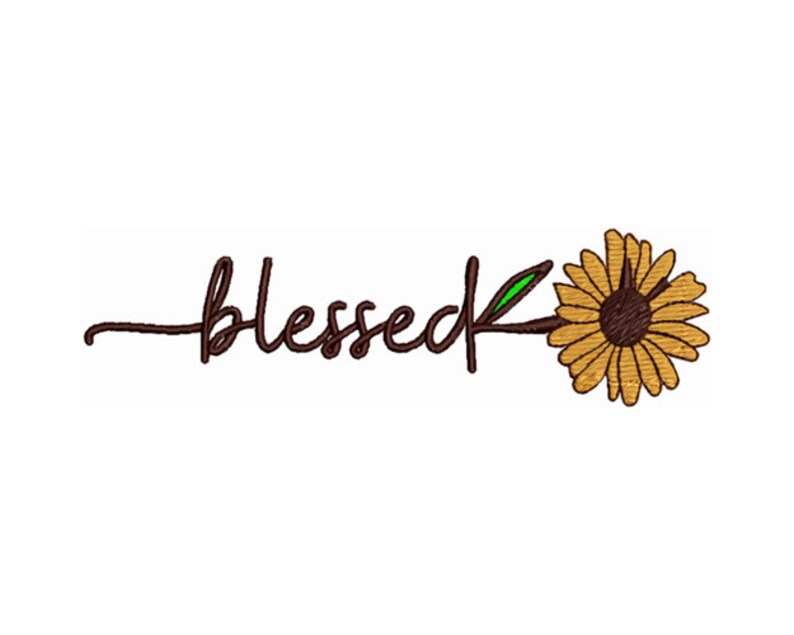 Blessed Machine Embroidery Design Sunflower Embroidery - Etsy