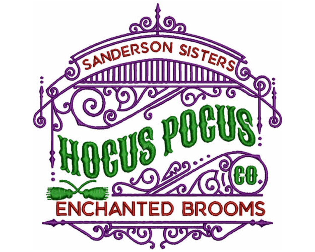 Sanderson Sister's Hocus Pocus Enchanted Brooms Machine Embroidery ...