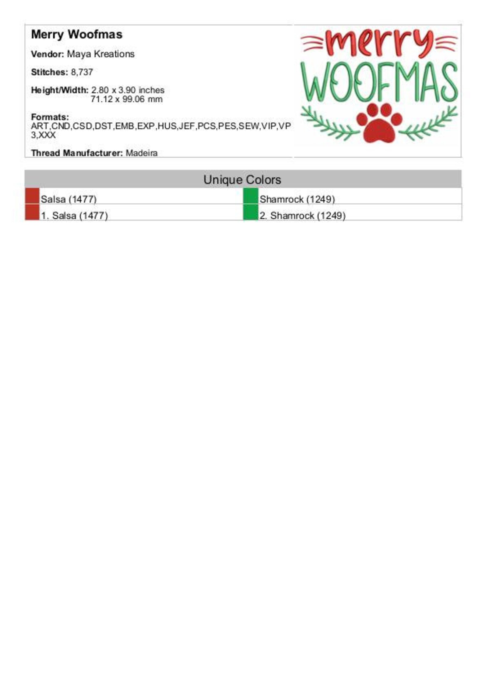 Merry Woofmas - Xmas Decor - Merry Pawmas Embroidery - Machine ...