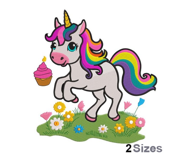 Birthday Unicorn Embroidery - Birthday Embroidery - Unicorn Embroidery ...