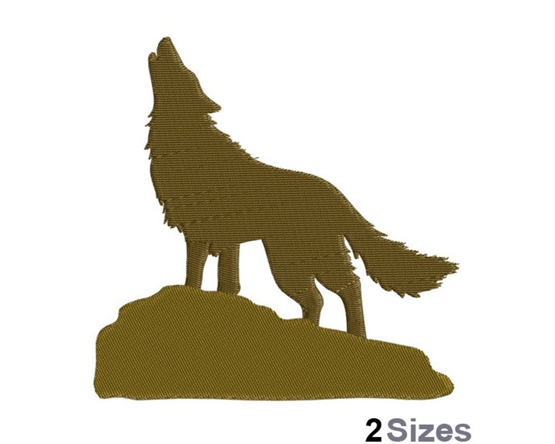 Wolf Howl Embroidery - Animal Embroidery - Wolf Embroidery - Dog ...
