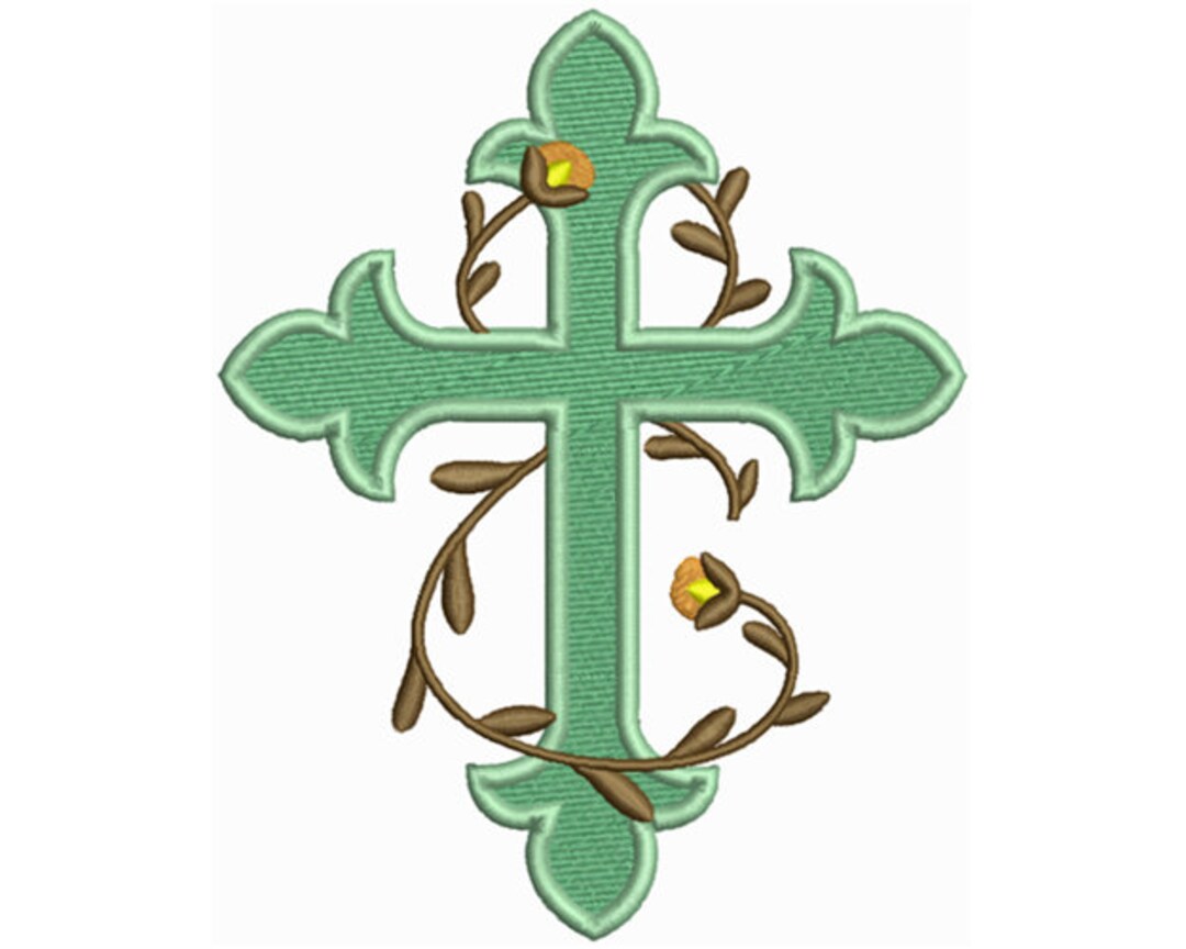 Ornamental Cross Machine Embroidery Design / Religious Cross Digital ...