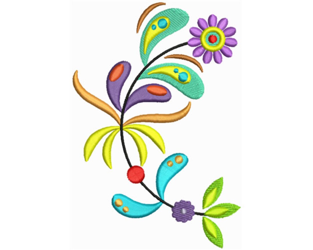 Floral Machine Embroidery Design, Flower Embroidery Design, Floral ...