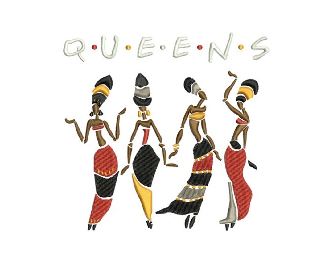 Ethnic African Queen Embroidery Design - Cultural Dress - Unique and ...