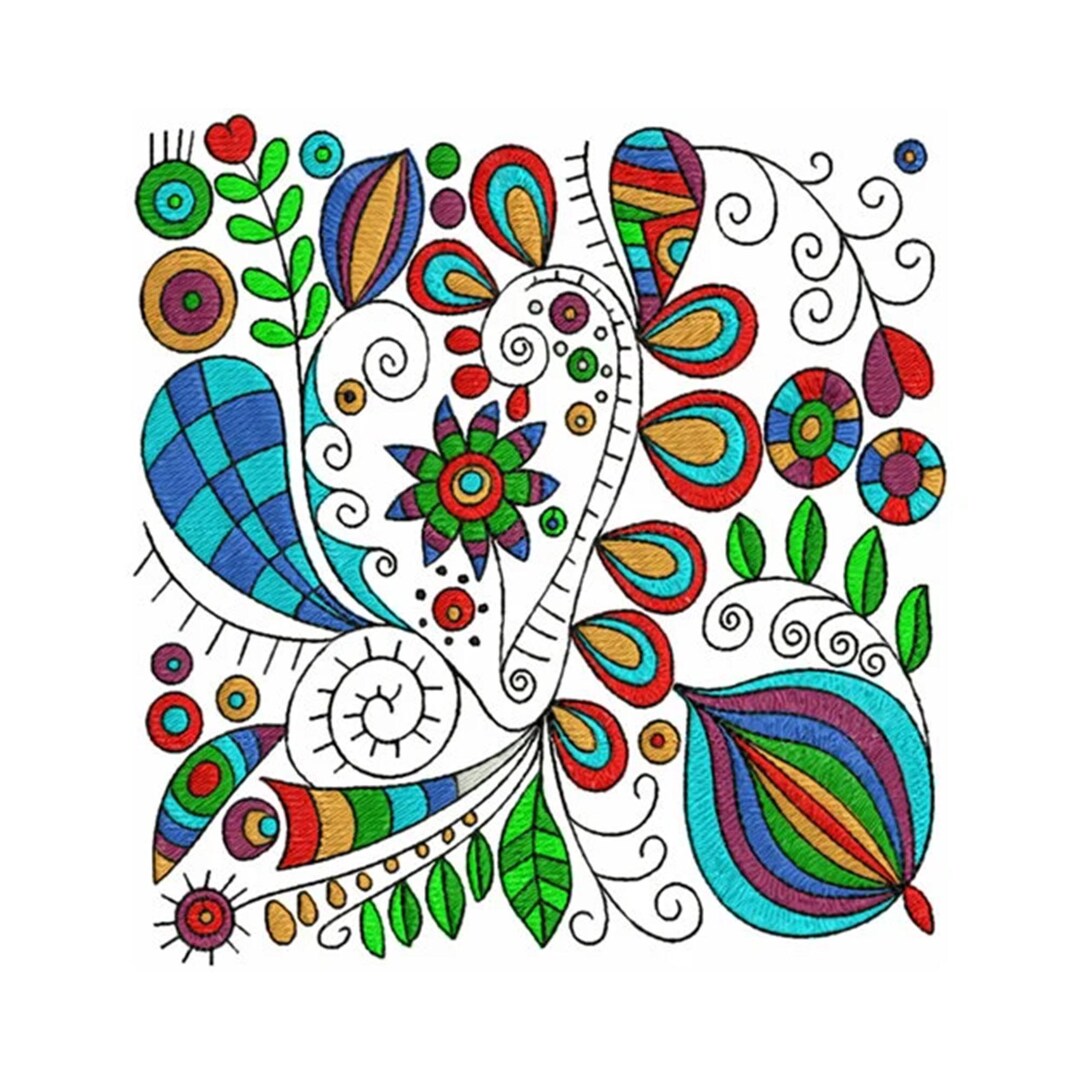 Abstract Blooms - Machine Embroidery Design - Etsy