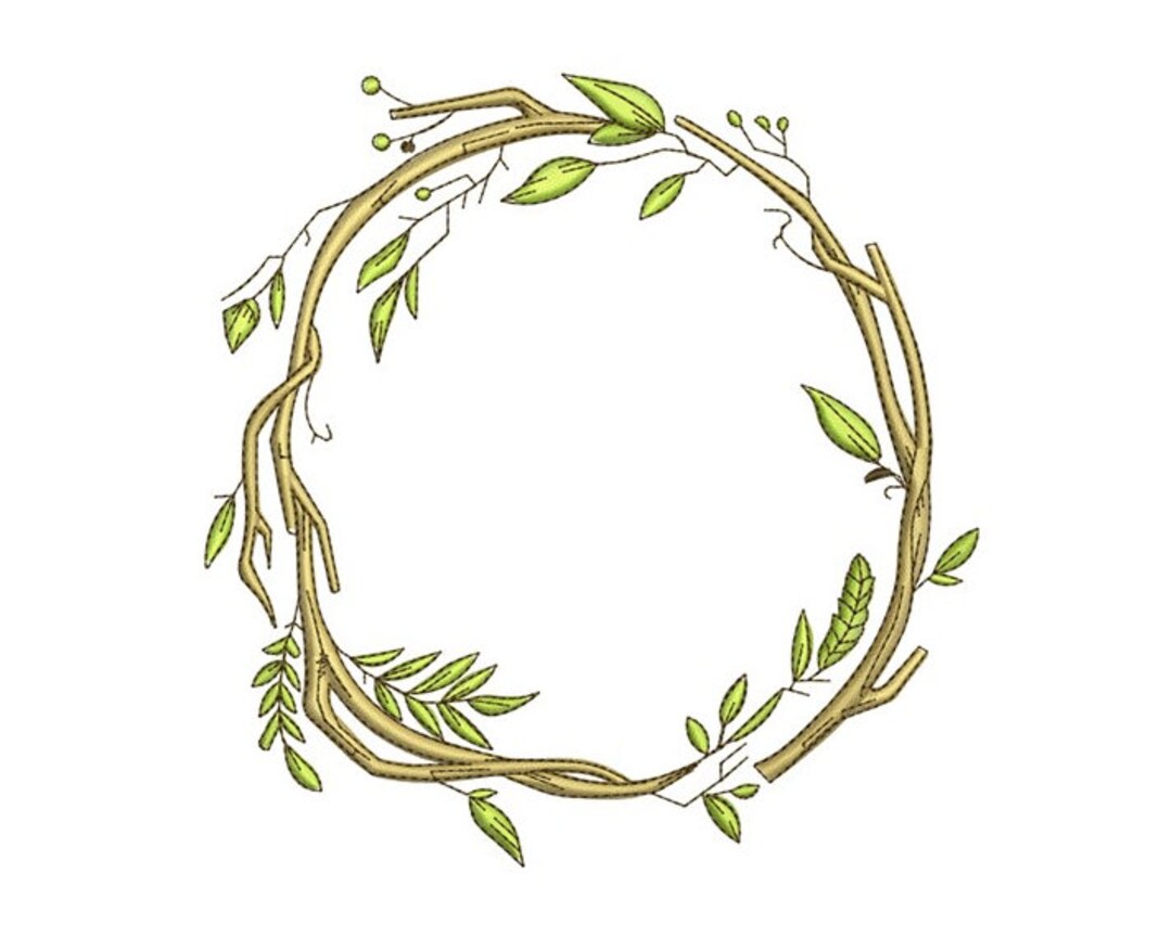 Tree Branch Wreath - Digital Embroidery Pattern - DIY Crafts and Home ...