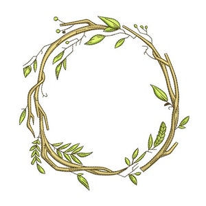 Tree Branch Wreath - Digital Embroidery Pattern - DIY Crafts and Home ...