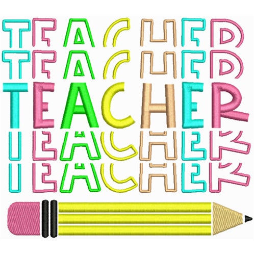 Teacher Life Embroidery Design Instant Download - Etsy