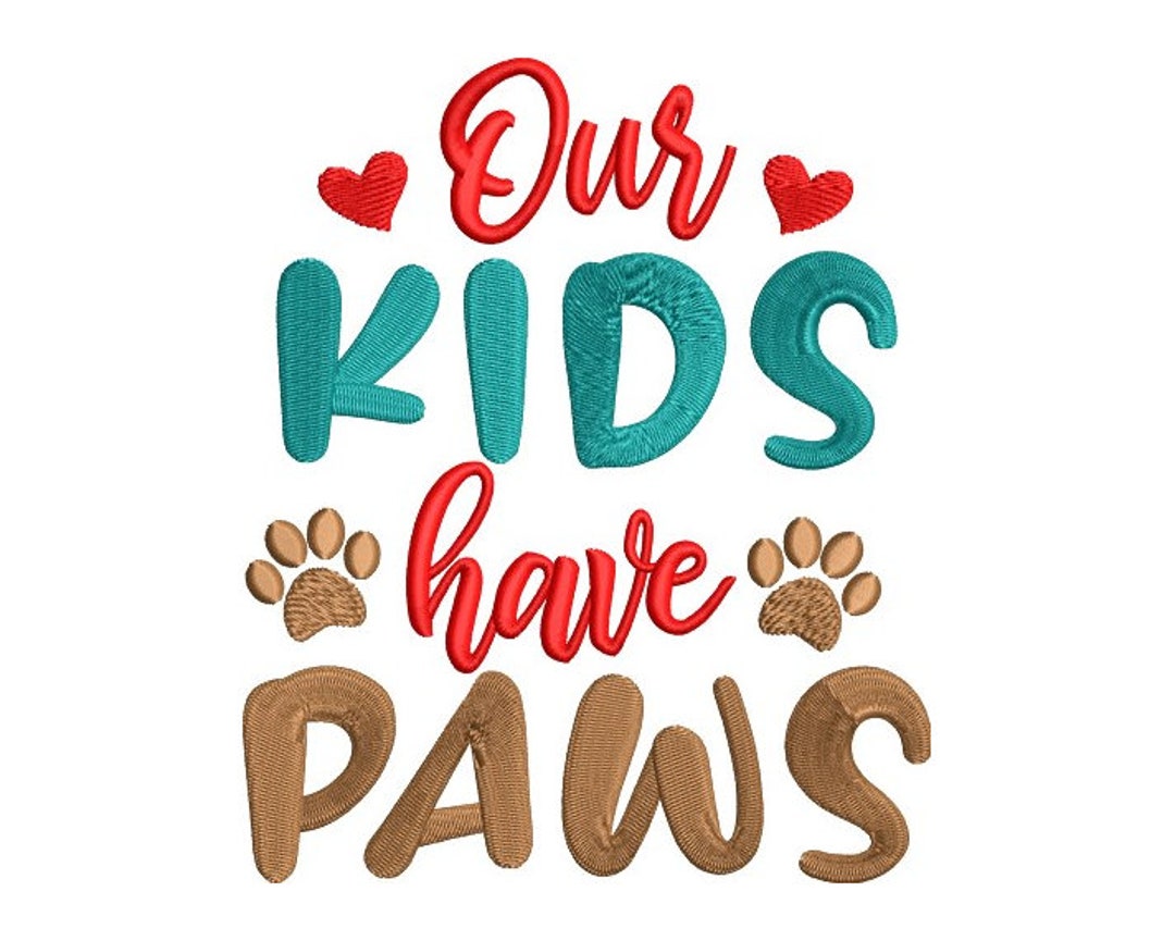 Kids Have Paws - Animal Theme Embroidery for Kids - Embroidery Pattern ...