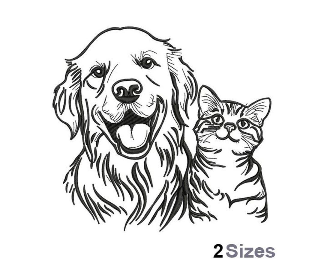 Furry Friends Embroidery - Cat Embroidery - Dog Embroidery - BFF ...