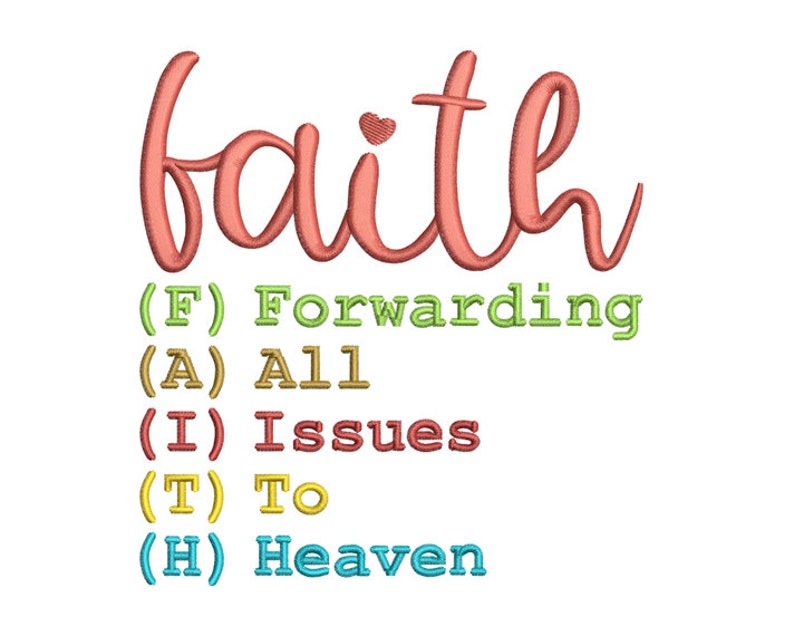 Faith Acrostic - Machine Embroidery Design- Faith Embroidery- Acrostic ...