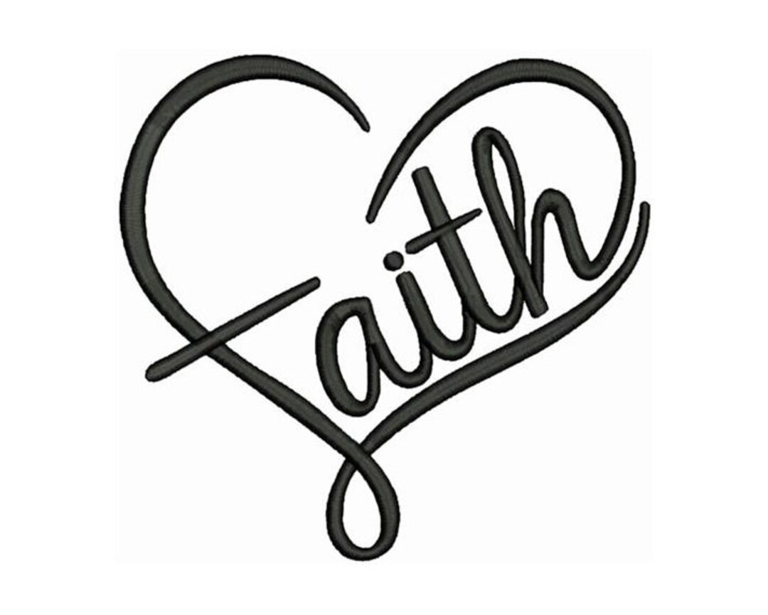 Faith Heart - Machine Embroidery Design - 2 Sizes - Etsy