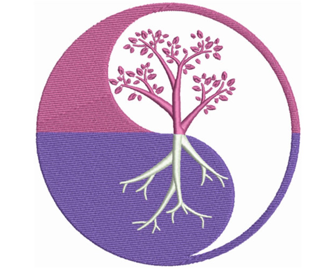 Ying Yang Machine Embroidery Design, Tree Embroidery Designs, Life ...