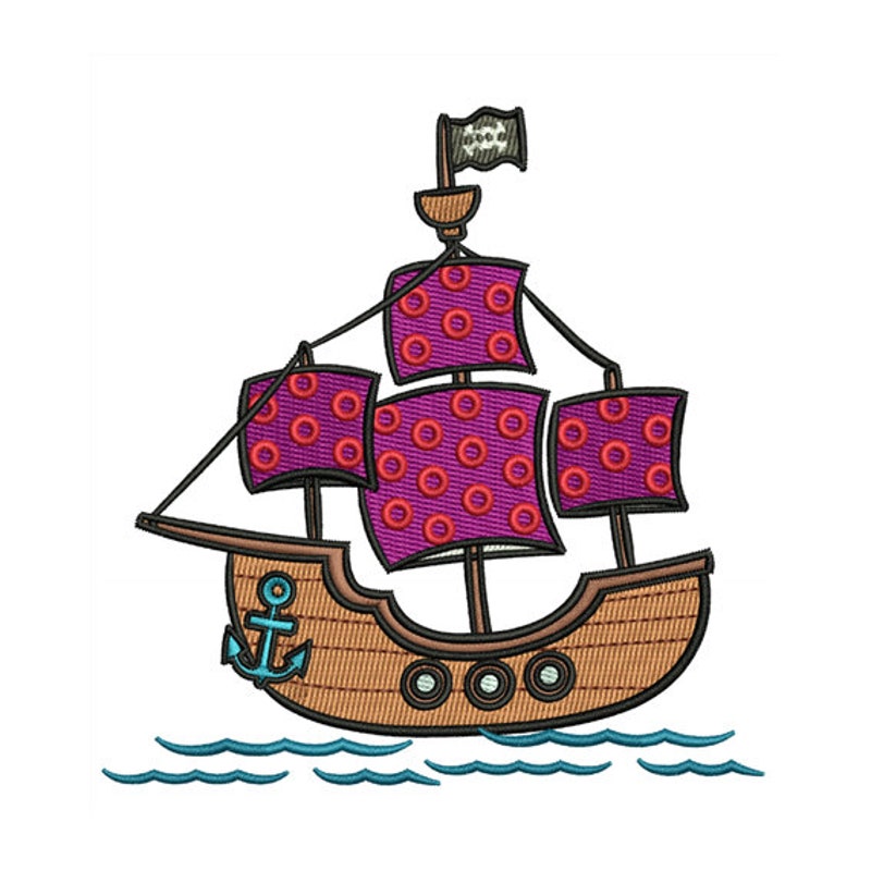 Ship Embroidery - Etsy