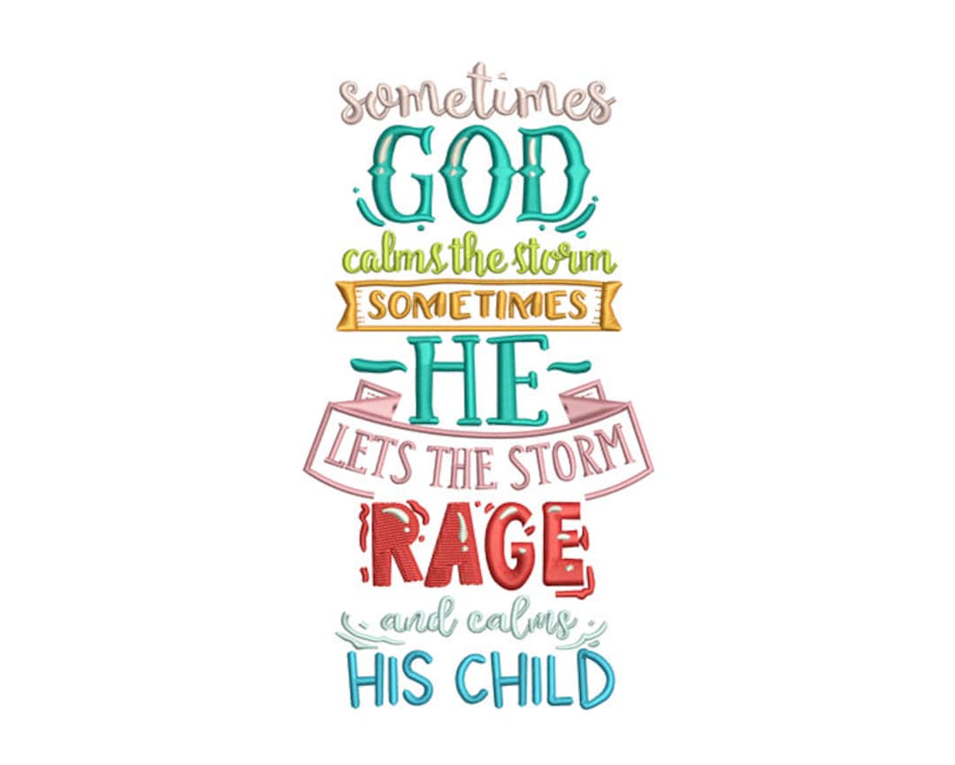 God Calms the Storm - Machine Embroidery Design, Embroidery Designs ...