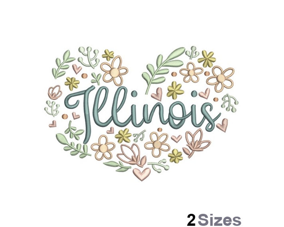 Illinois Embroidery - USA Embroidery - States Embroidery - County ...