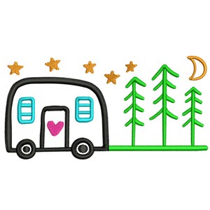 Camper Machine Embroidery Design / Love Camping Embroidery - Etsy