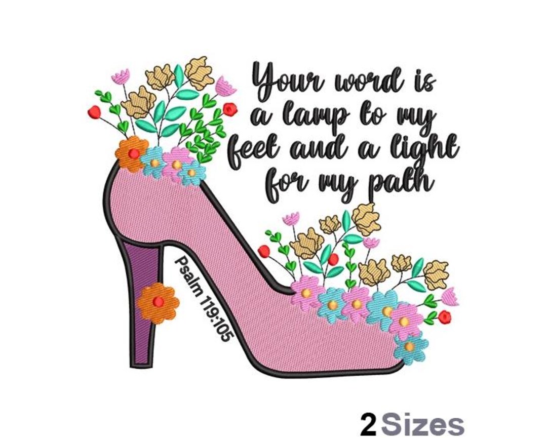 Lamp to My Feet Embroidery - Sandals Embroidery - Fashion Embroidery ...