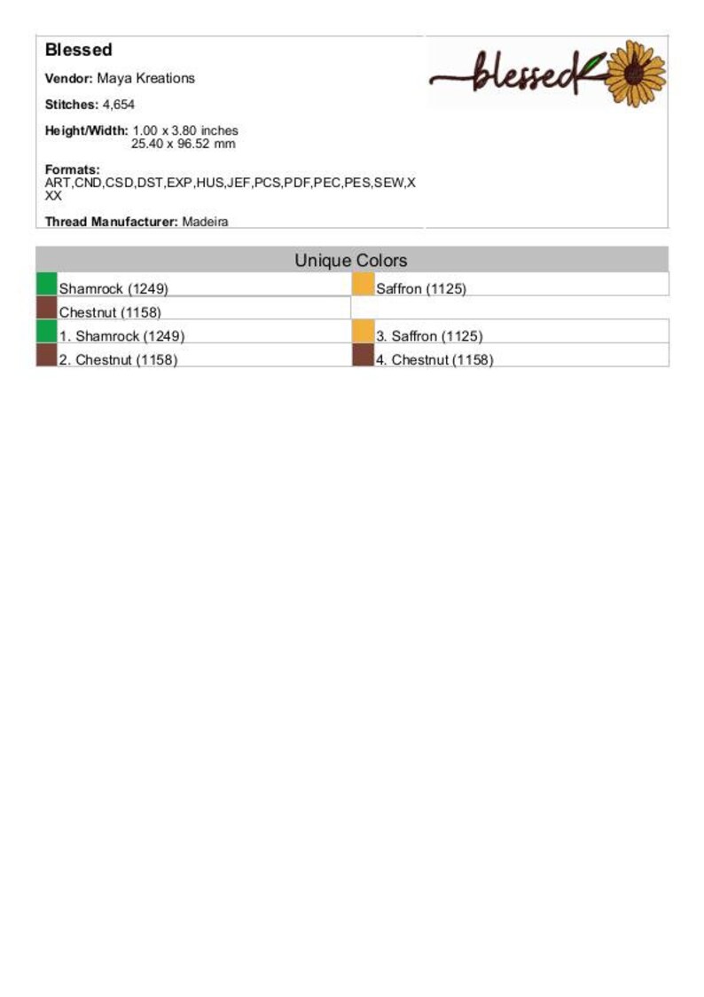 Blessed Machine Embroidery Design Sunflower Embroidery - Etsy