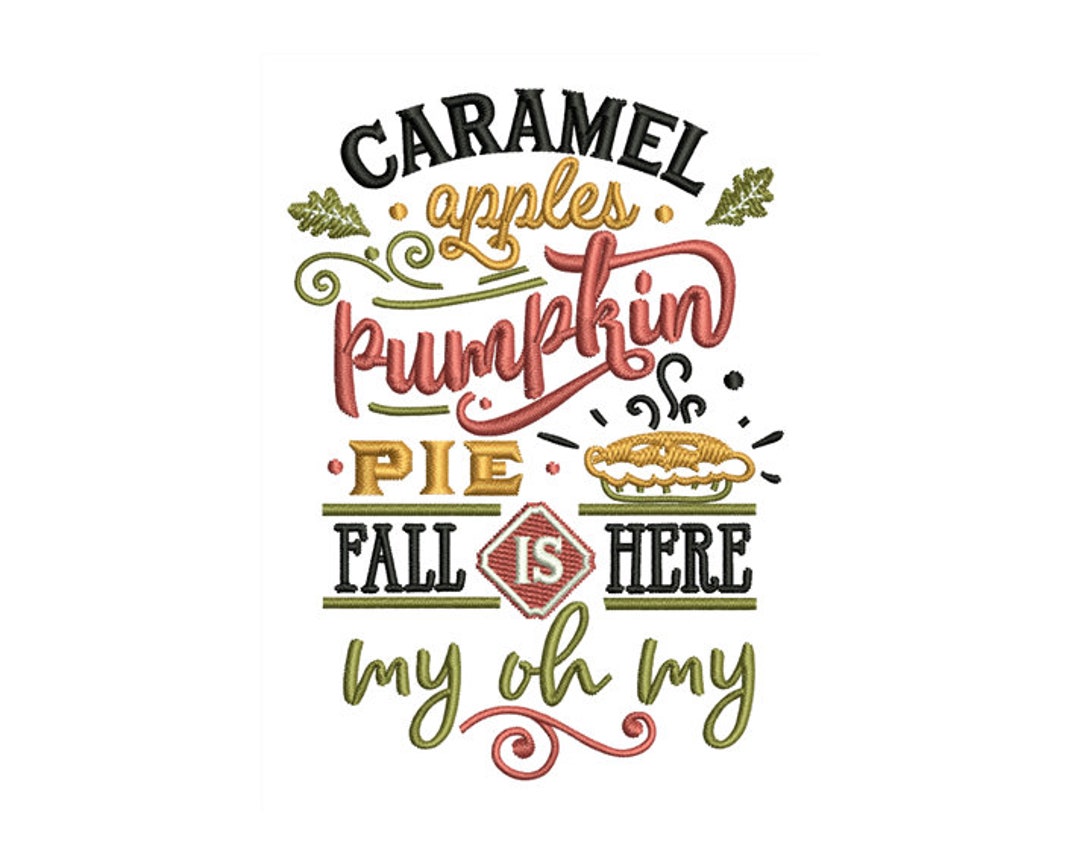 Fall is Here - Machine Embroidery Design - 2 Sizes - Etsy