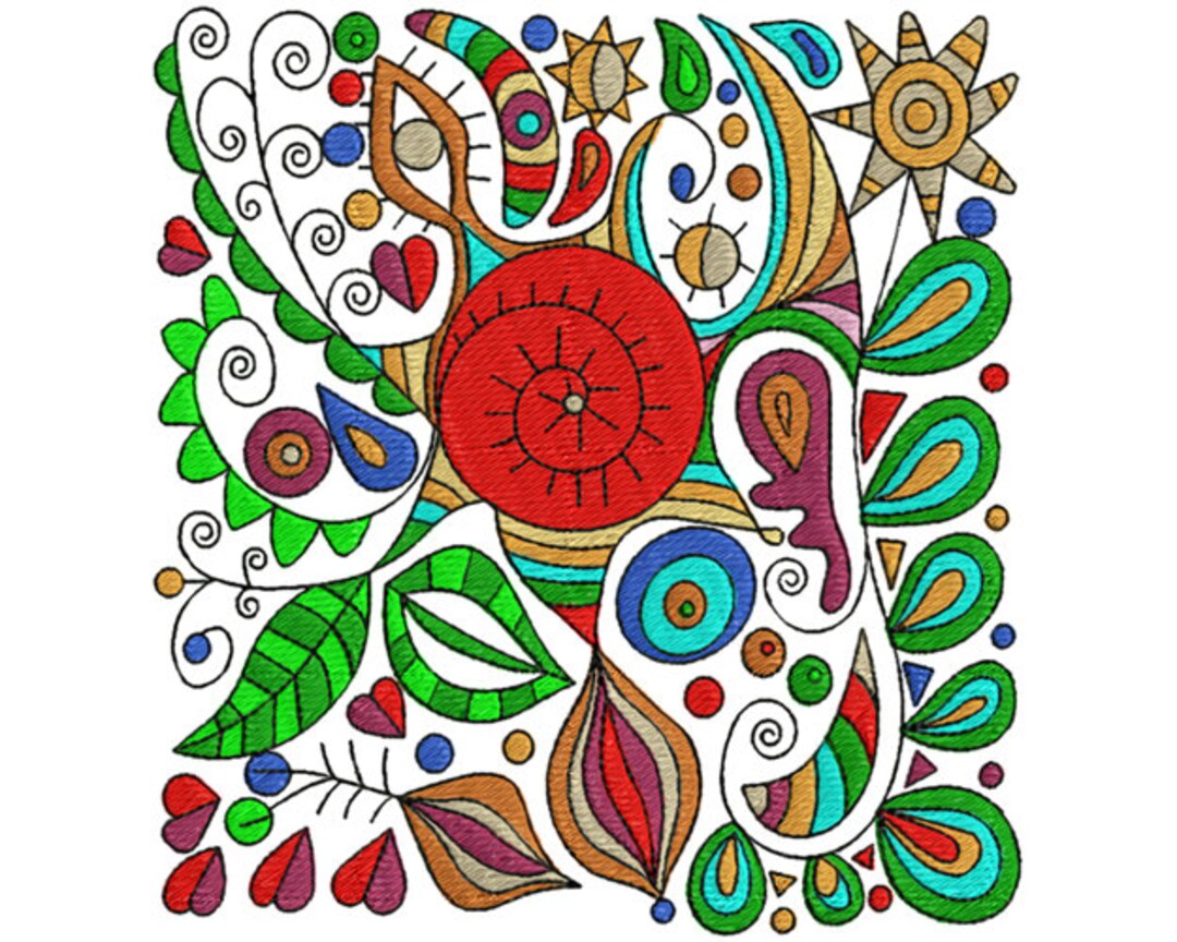 Colorful Blooms - Machine Embroidery Design - Etsy