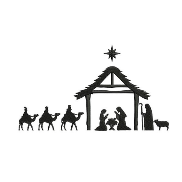Nativity Embroidery - Etsy