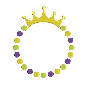 Colorful Royal Crown Monogram Machine Embroidery Design - Custom ...