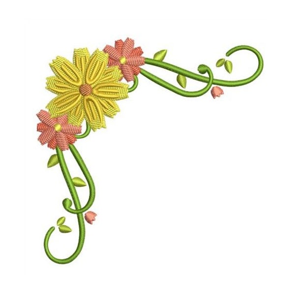 Decorative Corner Embroidery Design - Etsy