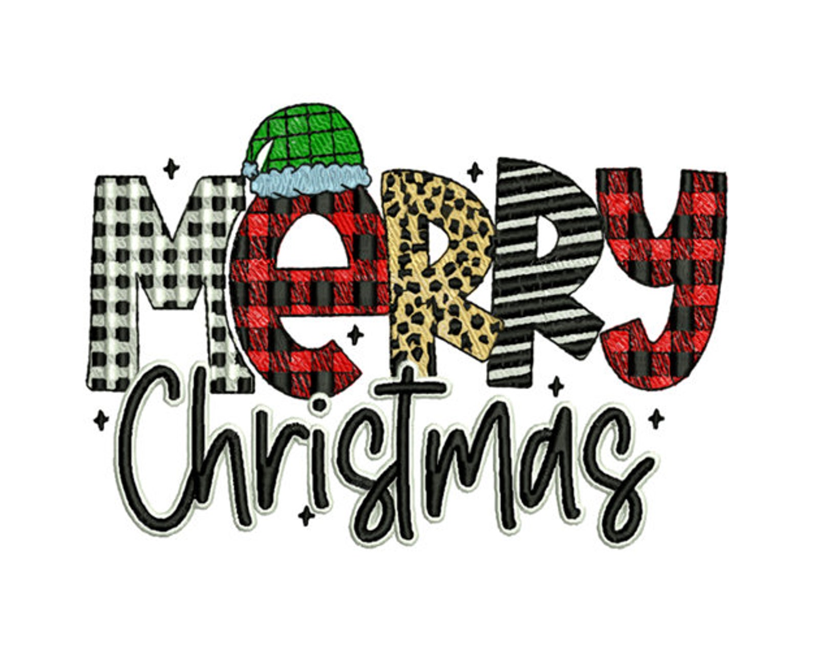 Merry Christmas Machine Embroidery Design Christmas - Etsy