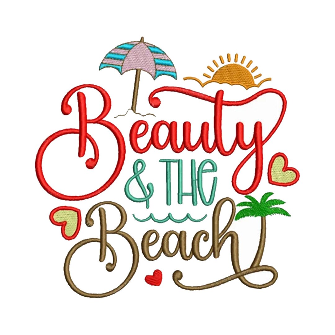 Beauty and the Beach - Machine Embroidery Design - Beach Designs ...