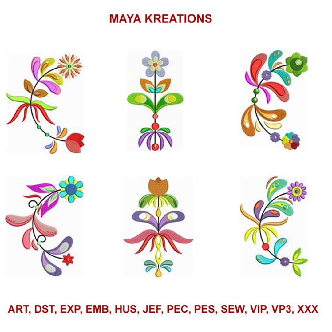 Machine Embroidery Design Floral Bundle ,embroidery Designs, Machine ...