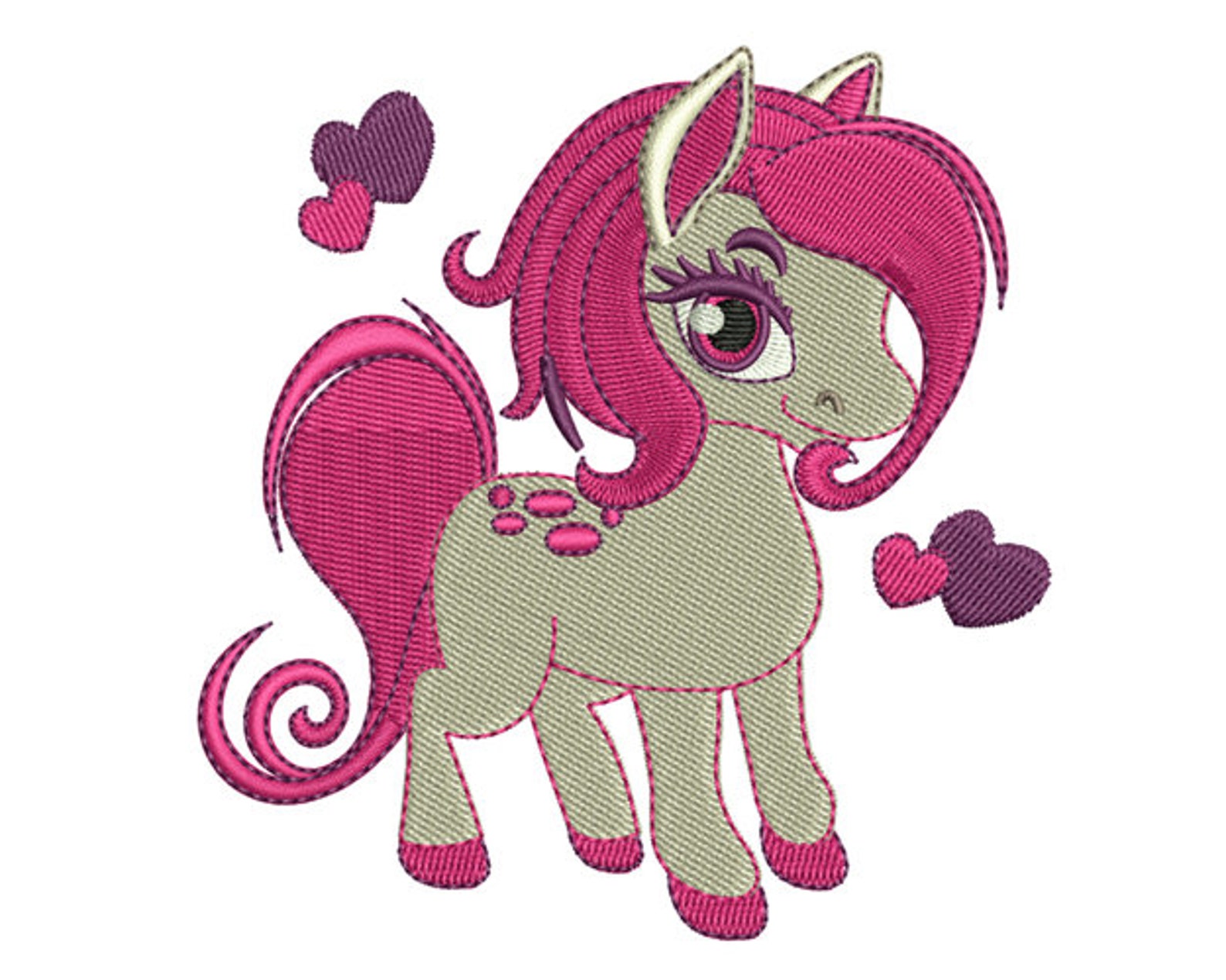 Pink Pony - Machine Embroidery Design, Horse Embroidery Designs ...