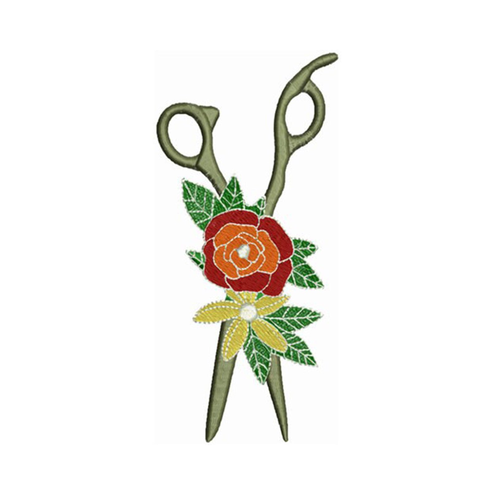 Flower Scissors - Floral Garden Sewing Decor - Floral Embroidery - Rose ...