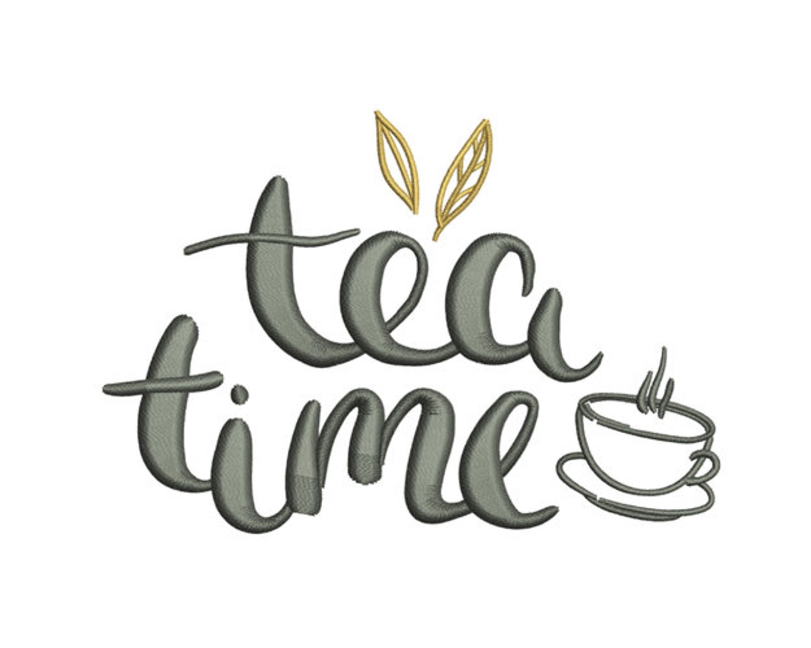 Tea Time - Machine Embroidery Design / Tea Lover Embroidery File / Tea ...