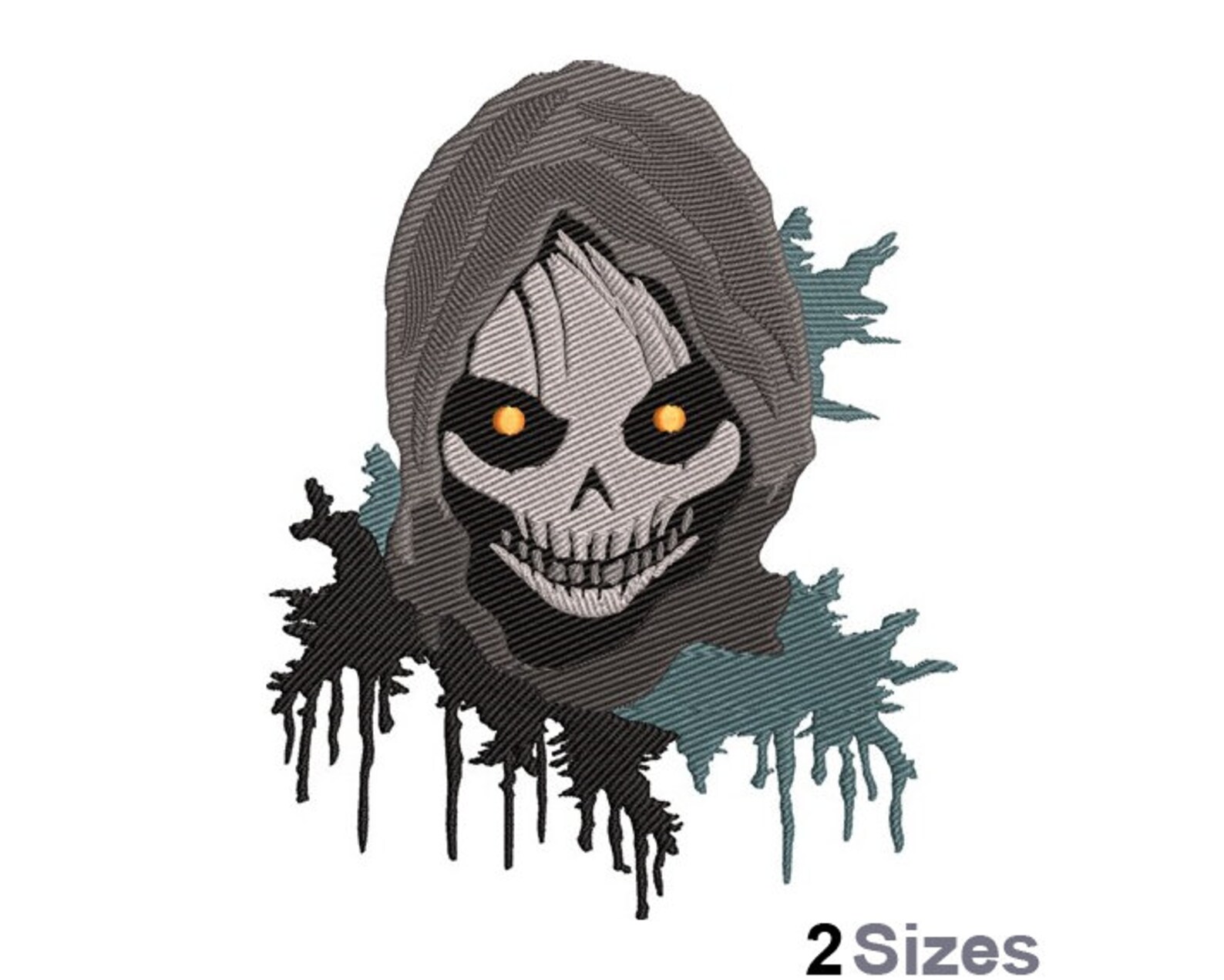 Scary Skull Embroidery - Scary Embroidery - Dark Skull Embroidery ...