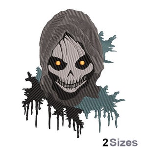 Scary Skull Embroidery - Scary Embroidery - Dark Skull Embroidery ...