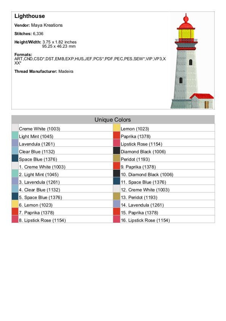 Lighthouse - Machine Embroidery Design - Lighthouse Embroidery ...