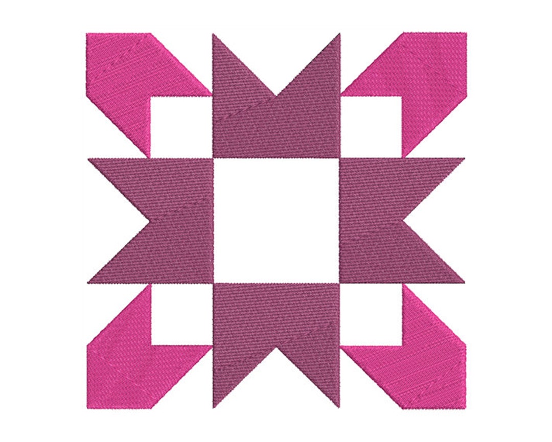 Purple Geometric Quilt Block Quilt Block Embroidery - Etsy