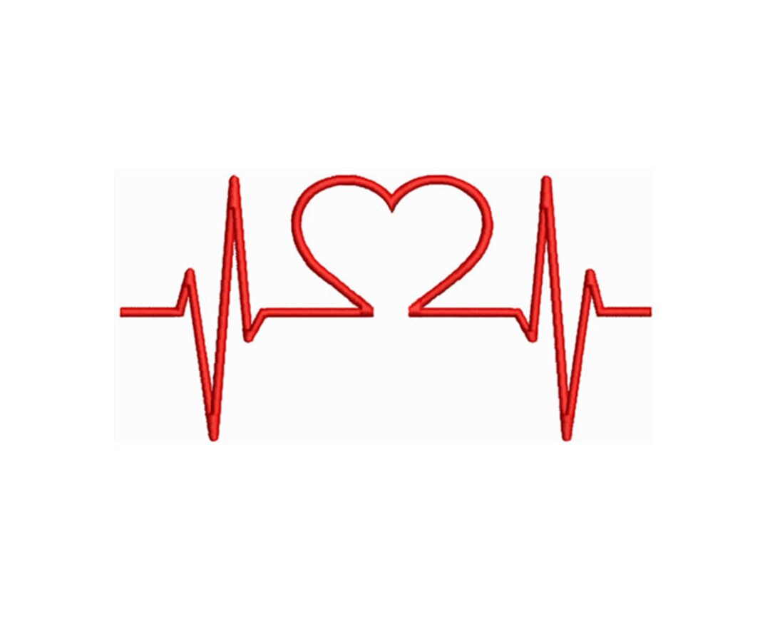 Heartbeat - Heart Design - Embroidery Pattern - Machine Embroidery ...