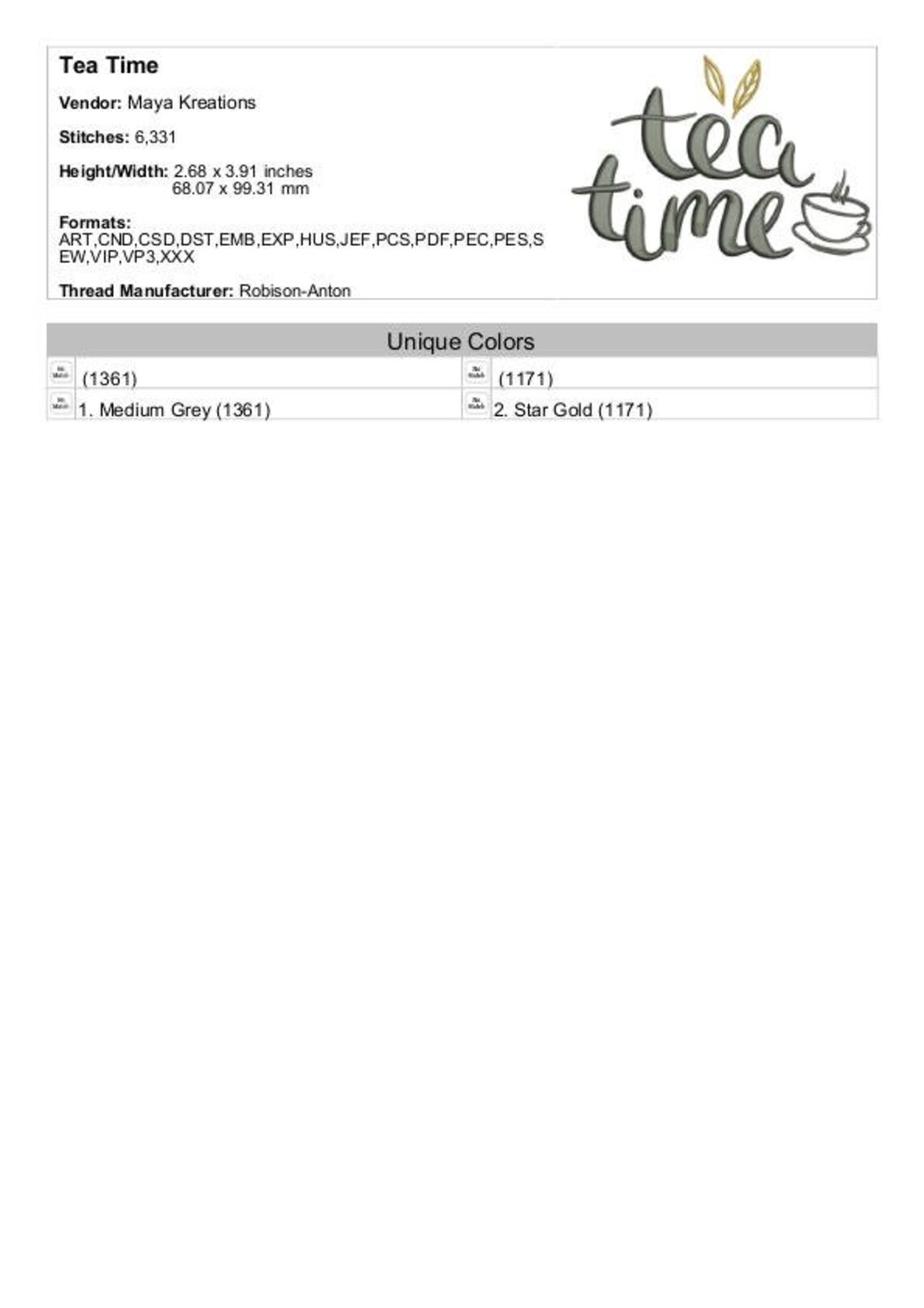 Tea Time - Machine Embroidery Design / Tea Lover Embroidery File / Tea ...