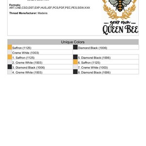 Queen Bee Machine Embroidery Design Always Be Your Own Queen Bee ...
