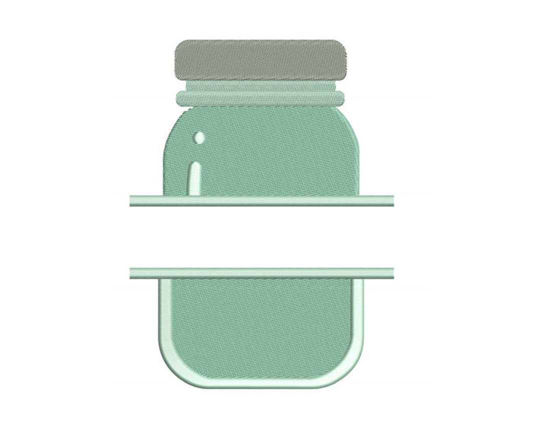 Mason Jar Name Drop - Machine Embroidery Design - Name Label Embroidery ...