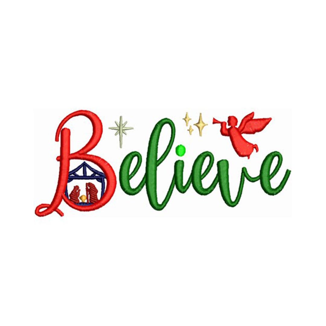 Believe - Machine Embroidery Design - Etsy