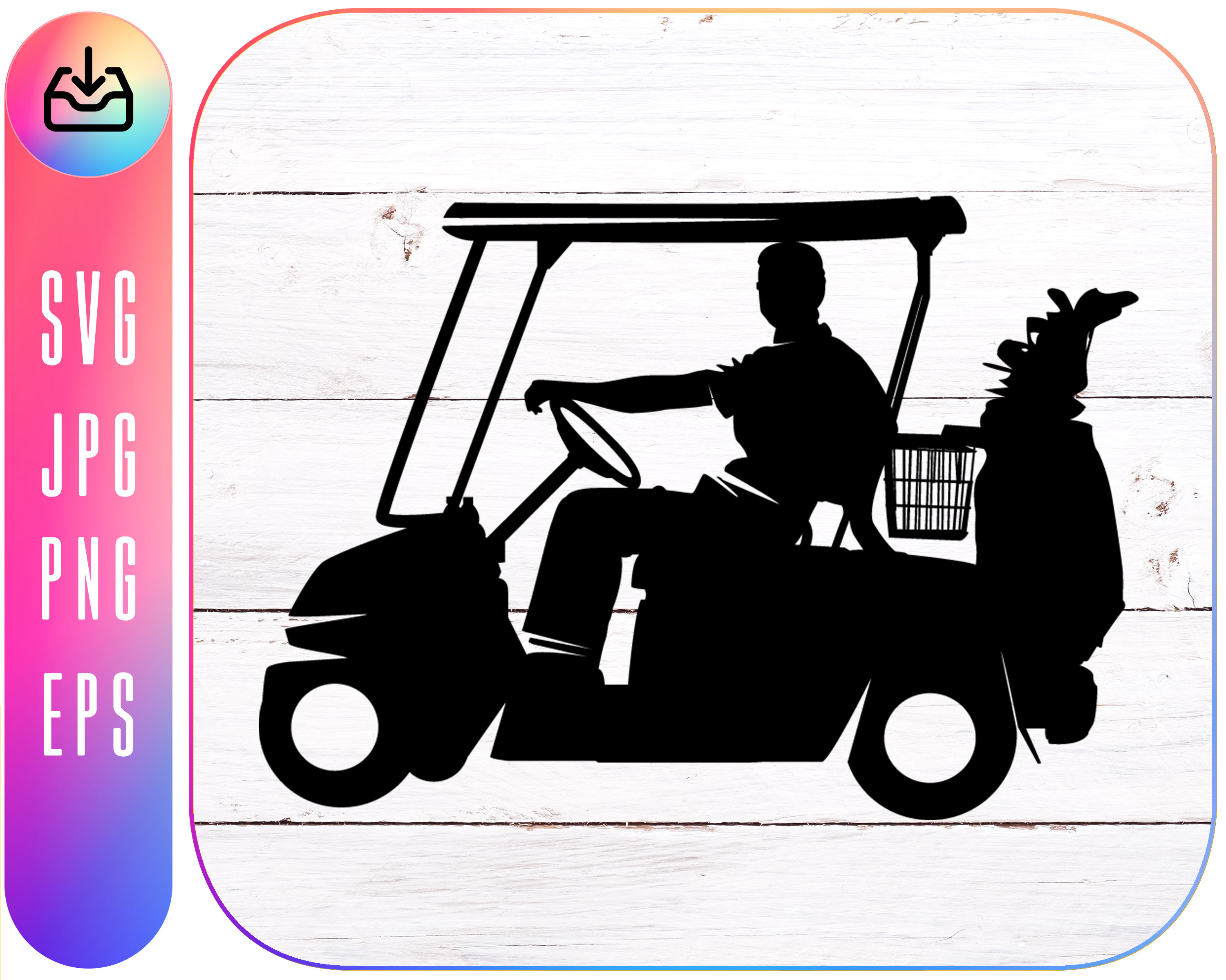 Golf Cart Instant Download SVG, PNG, EPS, Jpg Digital Download - Etsy