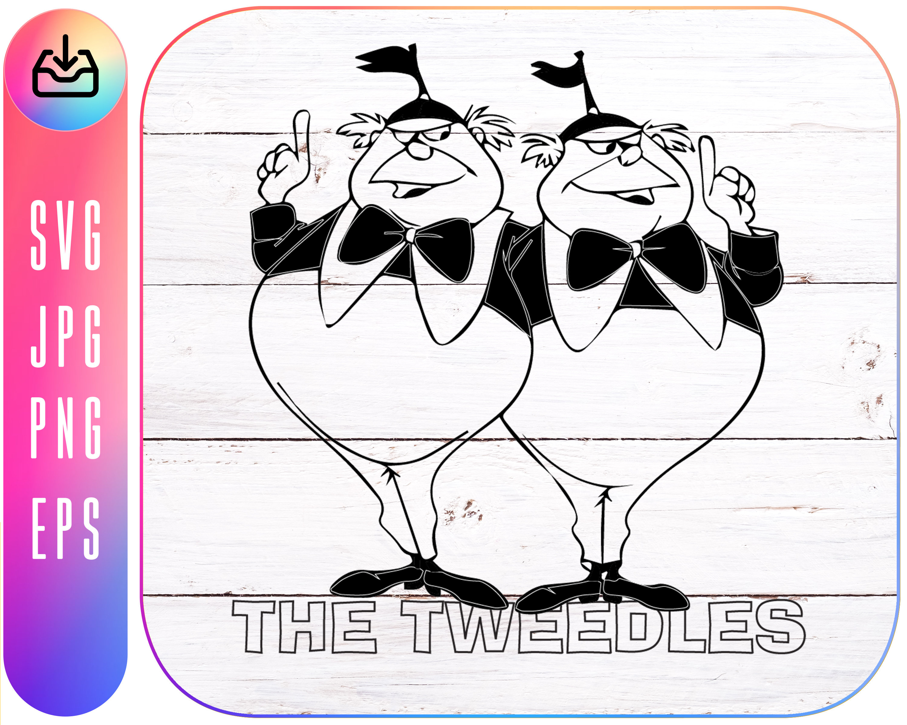 Tweedle Dee & Tweedle Dum Alice in Wonderland SVG File - Etsy UK