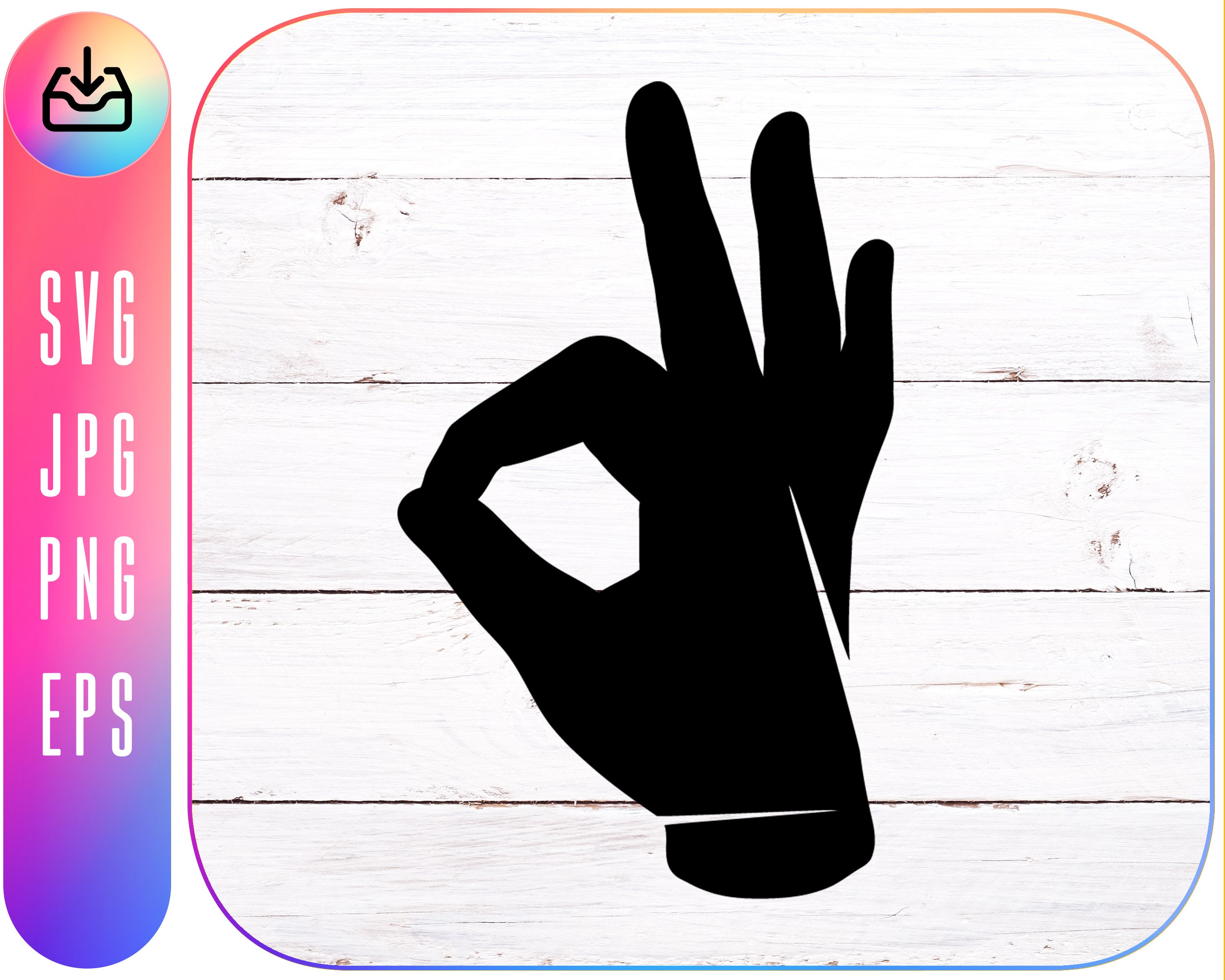 Okay Hand Sign OK. Cut Files for Cricut. Clip Art - Etsy